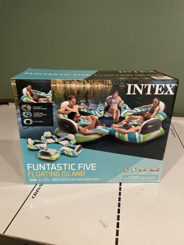 Intex Funtastic Five Floating Island Pool Lake River Float 5 Person ...
