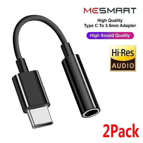 2x Type C to 3.5mm Aux Jack Headphone Earphone Adapter Fit Google Pixel ...