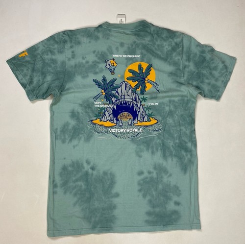 Neff x Fornite Shark Island Graphic T-shirt Men Large Blue Short Sleeve ...