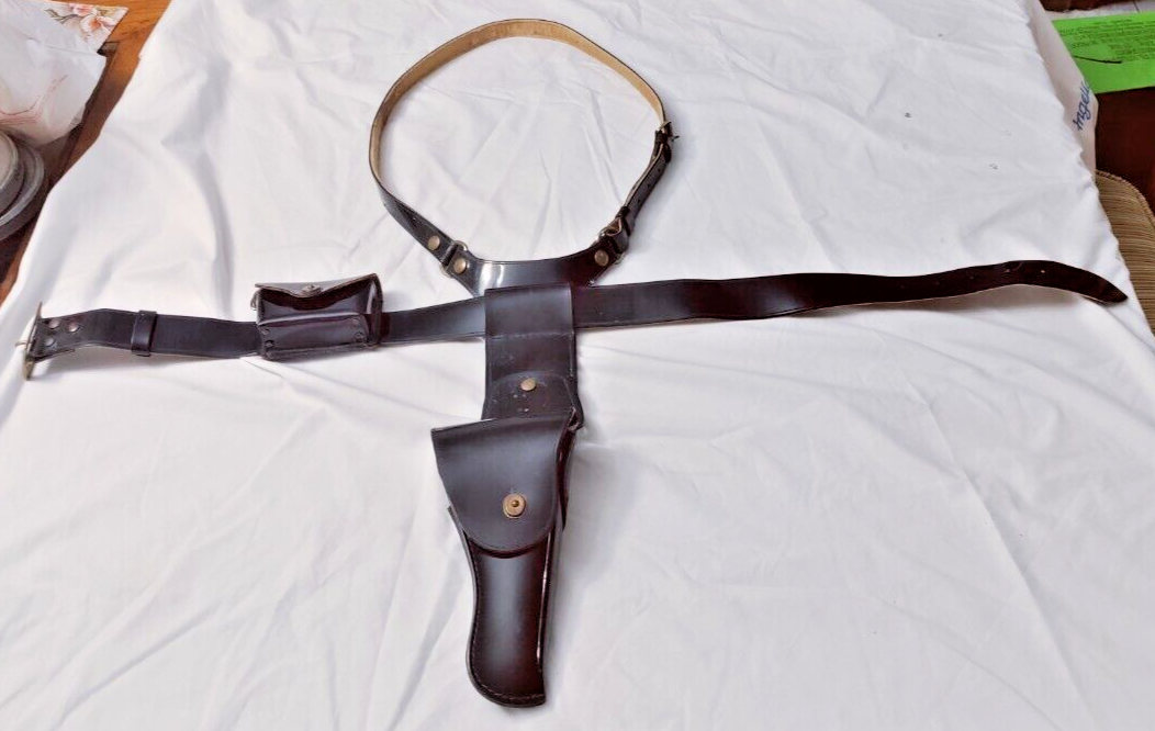 Vintage Police/Highway/Military Leather Flap Holster Cross Body ...