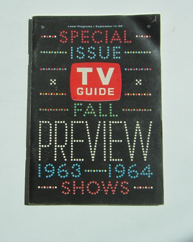TV Guide Fall Preview 1963-1964 The Fugitive Outer Limits My Favorite ...