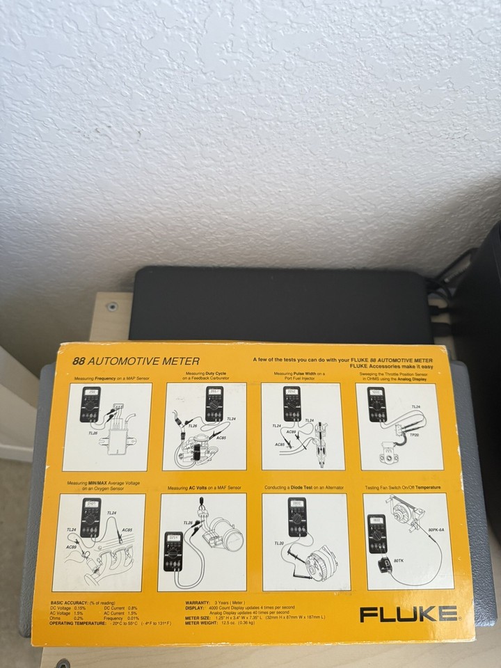 FLUKE 88 Automotive Meter Multimeter with RPM & Accessories (NEW SEALED ...