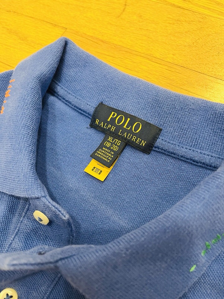 Polo Ralph Lauren Blue “Paint Splatter” Machine Washable Polo Shirt ...