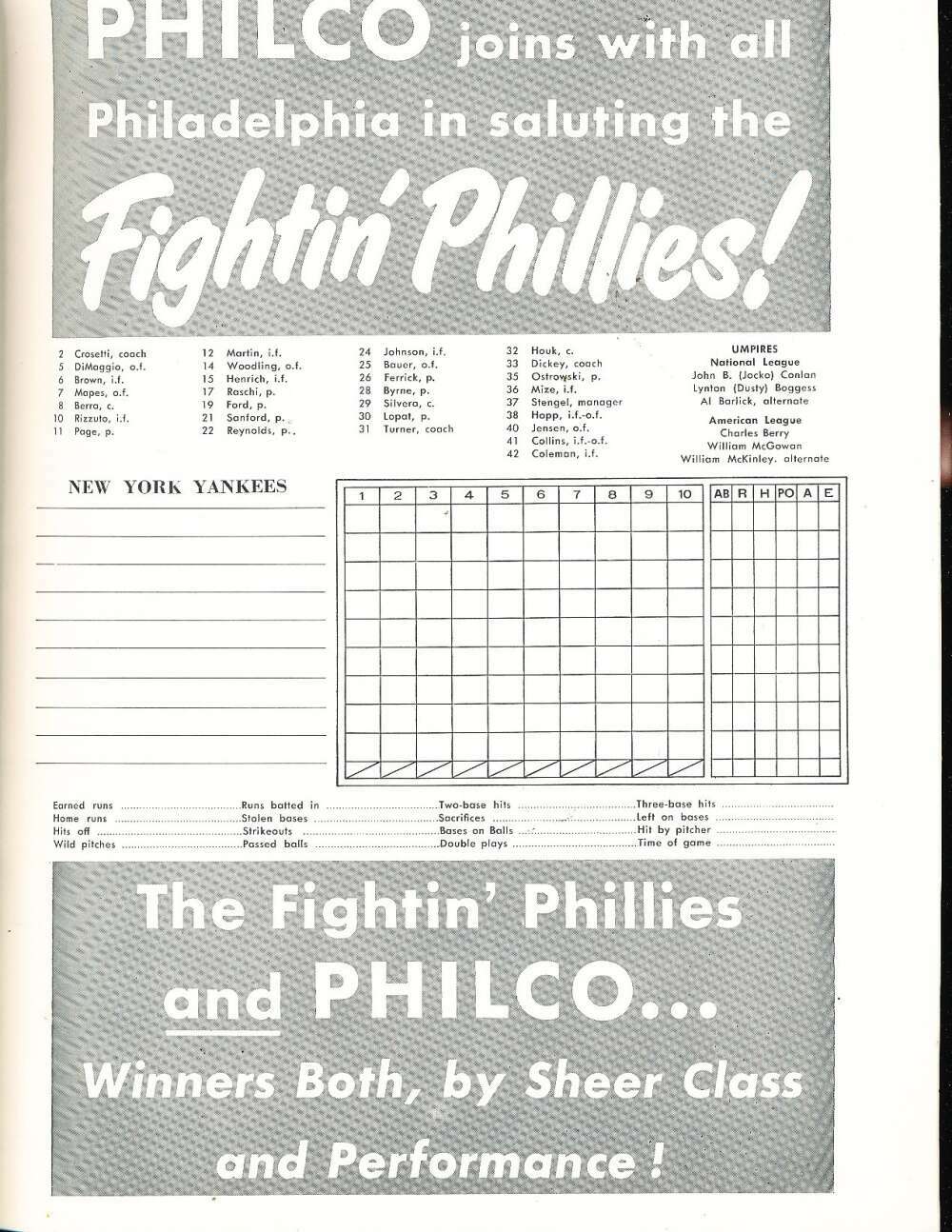 1950 World Series Philadelphia Phillies Signed program | eBay
