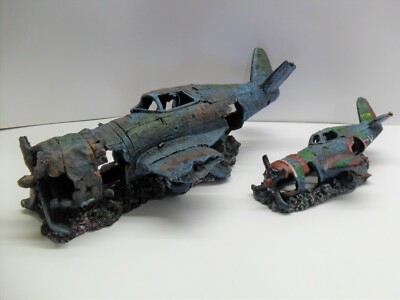 Aquarium Fish Tank Ornament Decoration Plane Wreck - 2 Sizes | eBay