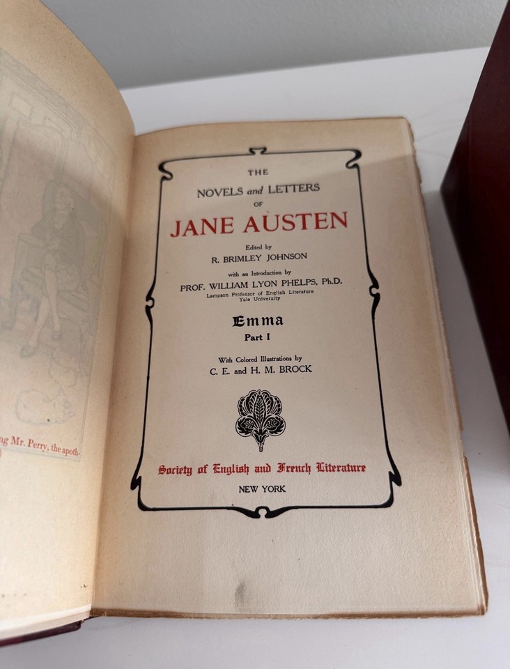 Antique 1907 Jane Austen Fine Binding Book Set Northanger Abbey Emma ...