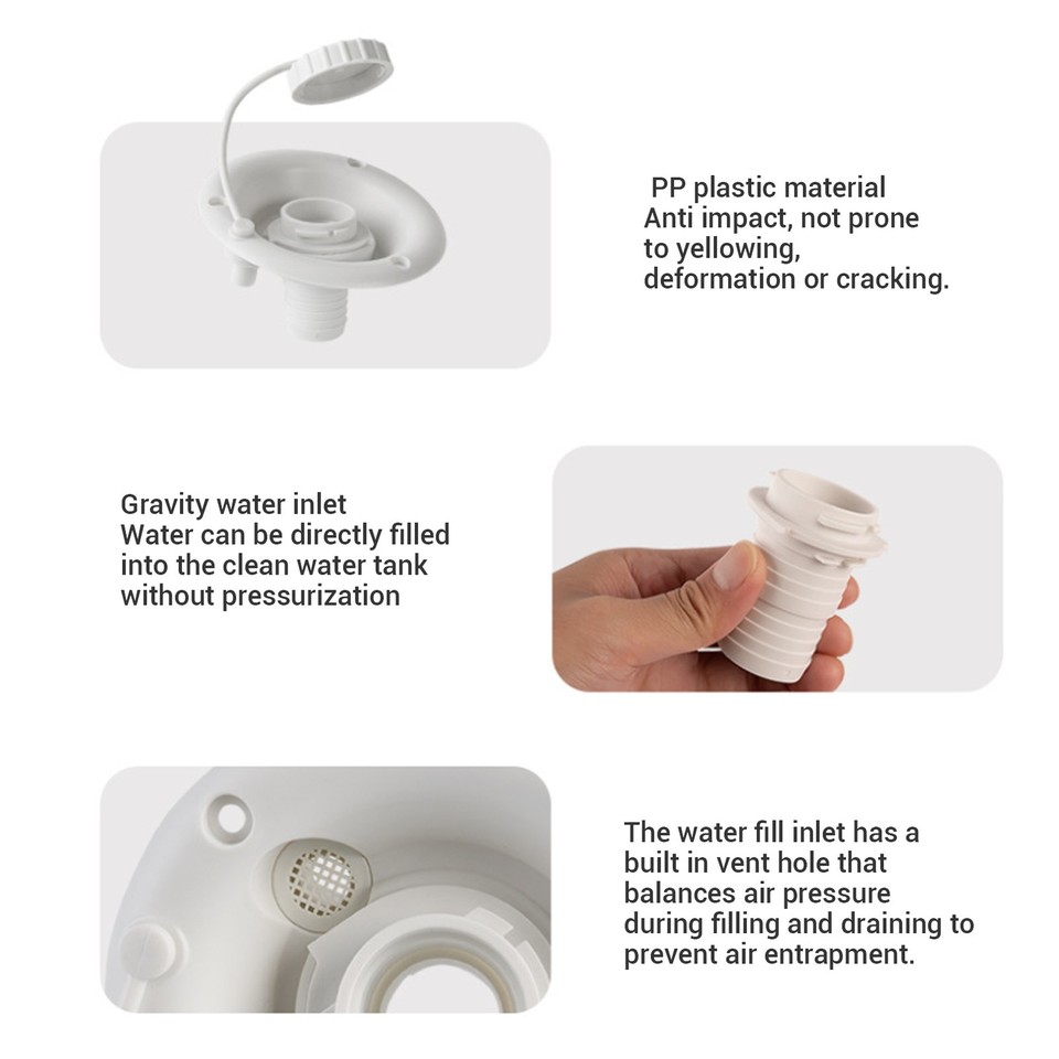 RV Round Gravity Water Fill Inlet Port With Cap For Trailer | eBay UK