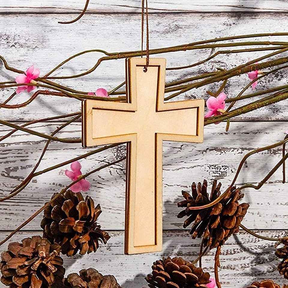 12 Pcs Decorative Cutout Unfinished Wood Crosses for Centerpieces ...
