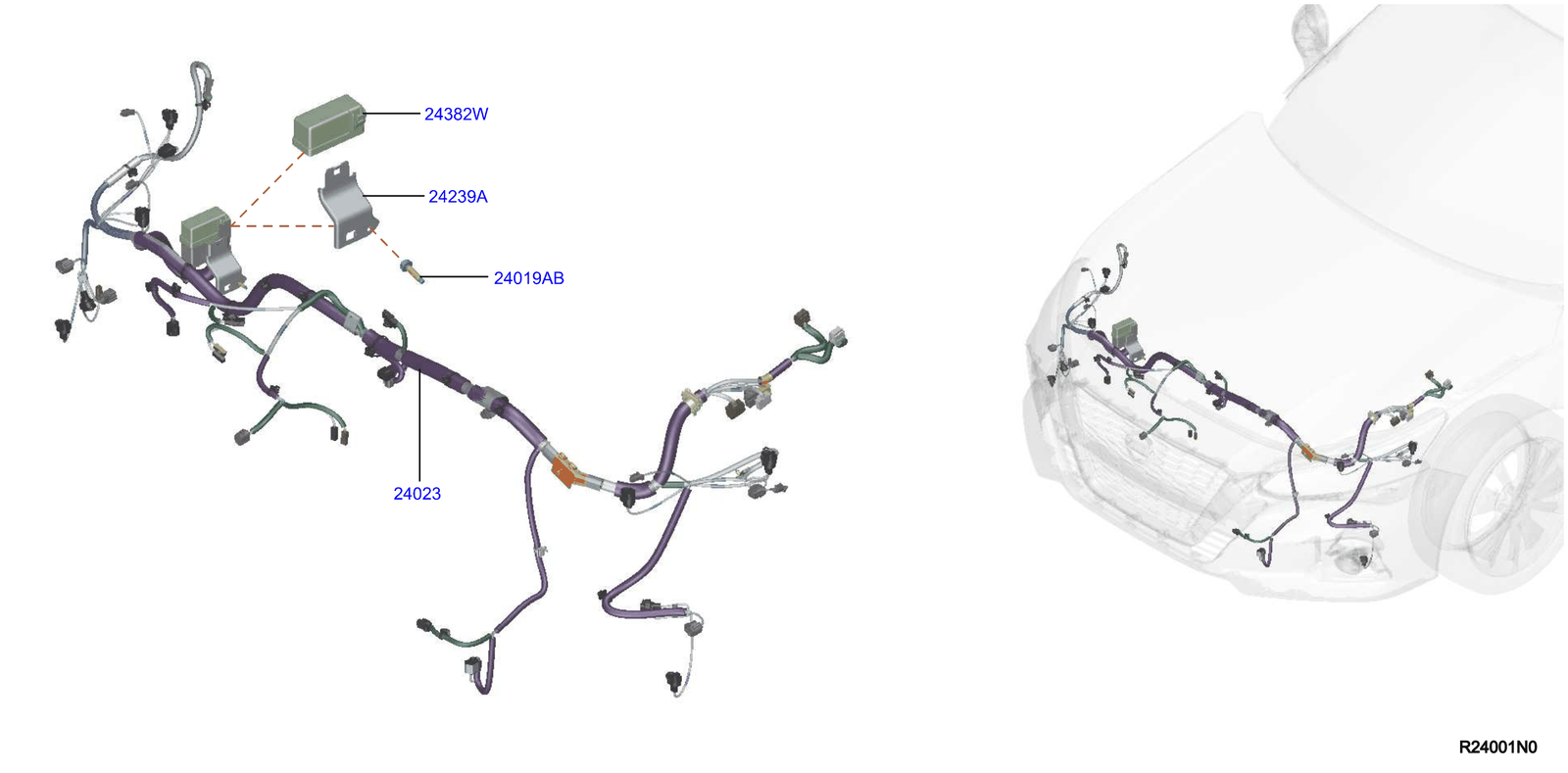 Genuine Nissan Harness Sub Instrument 240186CA5A / 24018-6ca5a OEM for ...