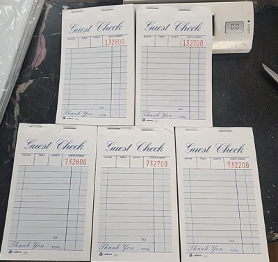 Guest Checks Server Note Pads Waitress Notepad for Restaurants 5 Books ...