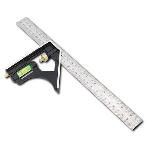 30cm Handy Hardware® Spirit Level & Scriber Tri-Square Adjustable ...