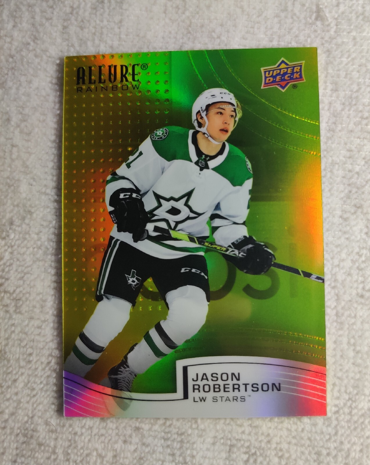Jason Robertson 2021-22 Upper Deck Allure R-60 Yellow/Green Rainbow ...