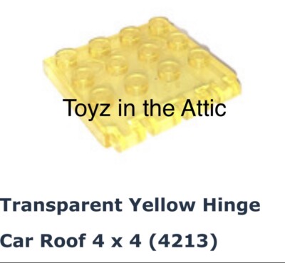 Lego 1x 4213 Trans-Yellow Hinge Vehicle Roof 4 x 4 Nm/Vf 6928 | eBay