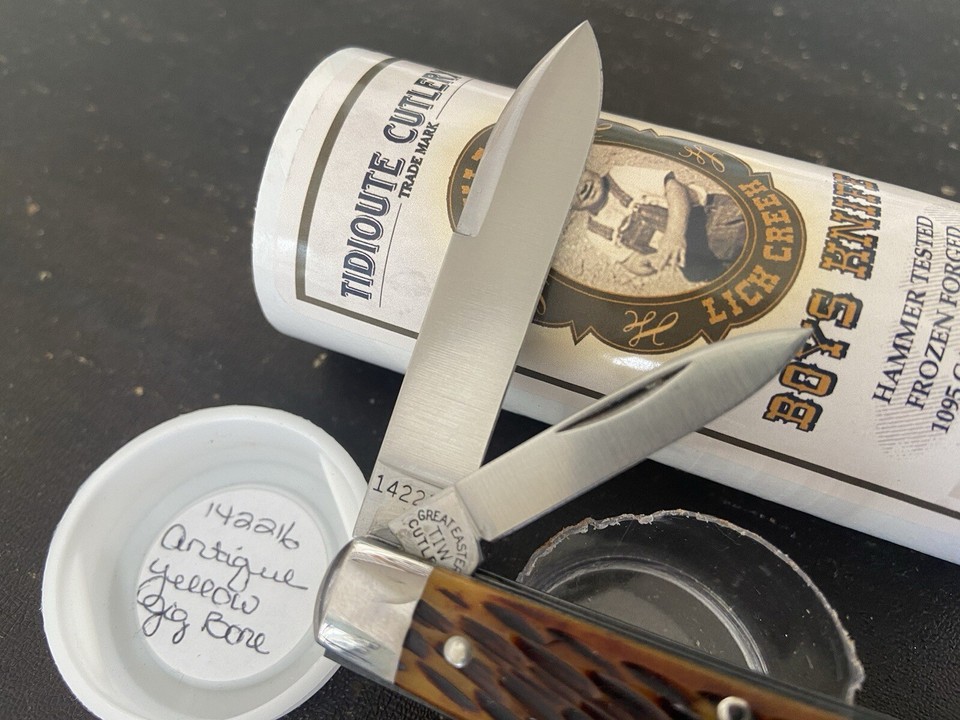 GEC knife great eastern cutlery 142216 Antique Yellow jigged bone. 2016 ...