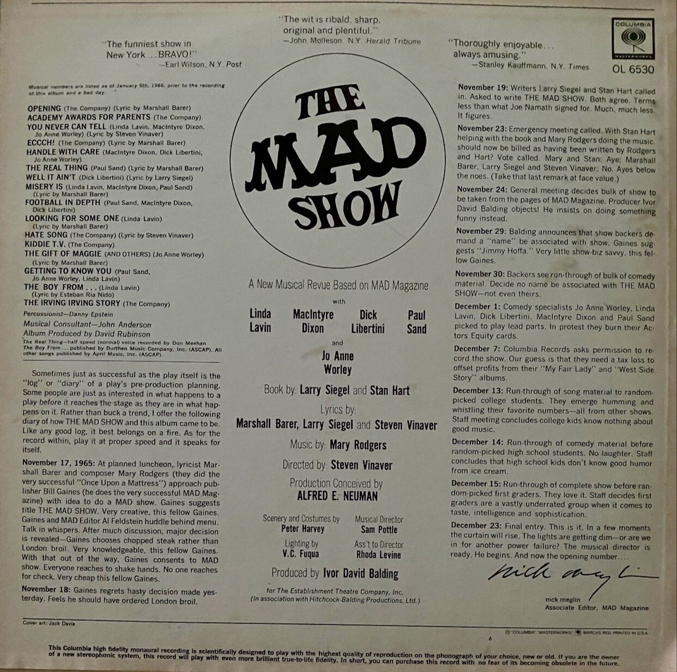The Mad Show Vinyl Mad Magazine | eBay