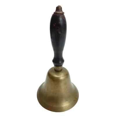 Vintage Early 1900s Brass School Bell Wood Handle Teachers Bell Hand ...