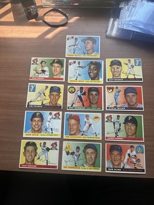 Topps 1955 Baseball 13 Card Lot Set Break With Stars And High Numbers ...