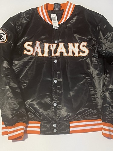 Dragon Ball Z Box Lunch Black Satin Saiyans Bomber Jacket Men's Large L ...