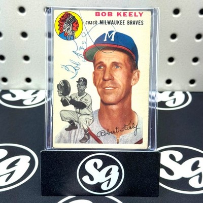 BOB KEELY Autographed Vintage 1954 Topps RC #176 Braves Coach Signed ...