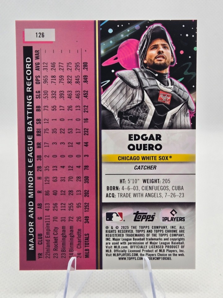 2025 Topps Chrome Cosmic Edgar Quero RC Nucleus Refractor #126 | eBay