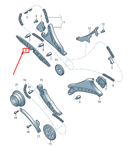 New AUDI Q7 4M Right Engine Timing Chain Slide Guide 06M109514F | eBay