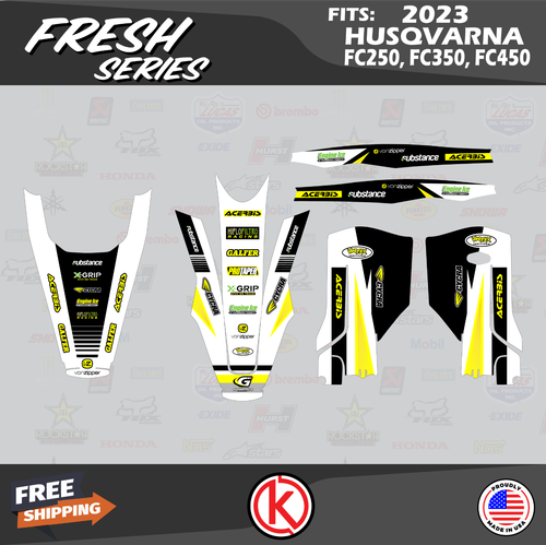 Graphics Kit for Husqvarna FC250 FC350 FC450 (2023+) Fresh Series ...