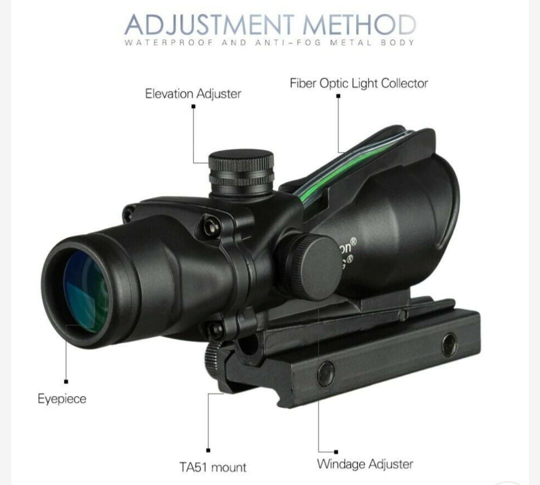 Trijicon Acog Clone 4x32 Scope Reticle Sight Fiber Chevron Optic Scope ...