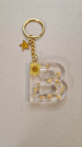 Handmade Resin Initial Letter B Keychain | eBay