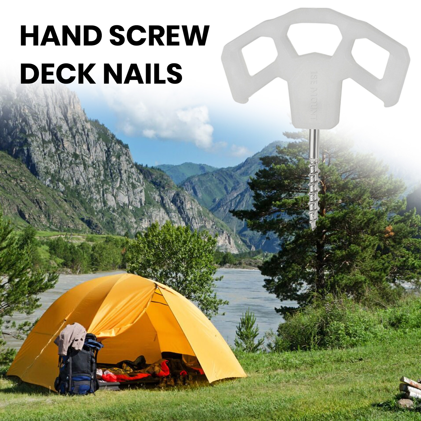 Stainless Steel Tent Nail Screw Spike Stand Pegs Outdoor Ground Pins ...
