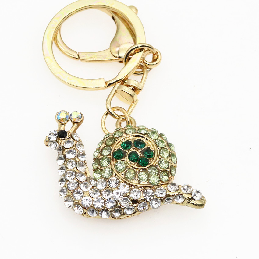 snails glass crystal rhinestones keyring pendant purse bag key ring ...