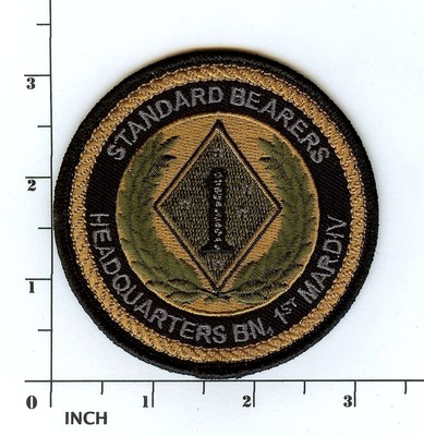USMC HQ Bn 1st MarDiv subdued OD PATCH Headquarters Battalion Marines ...