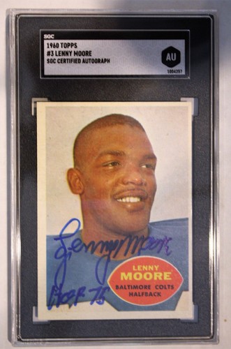 Autographed Lenny Moore 1960 Topps Card, #3 SGC Slabbed | eBay