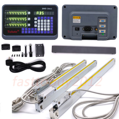3Axis DRO Digital Readout+3pcs Linear Glass Scales for Milling Lathe ...