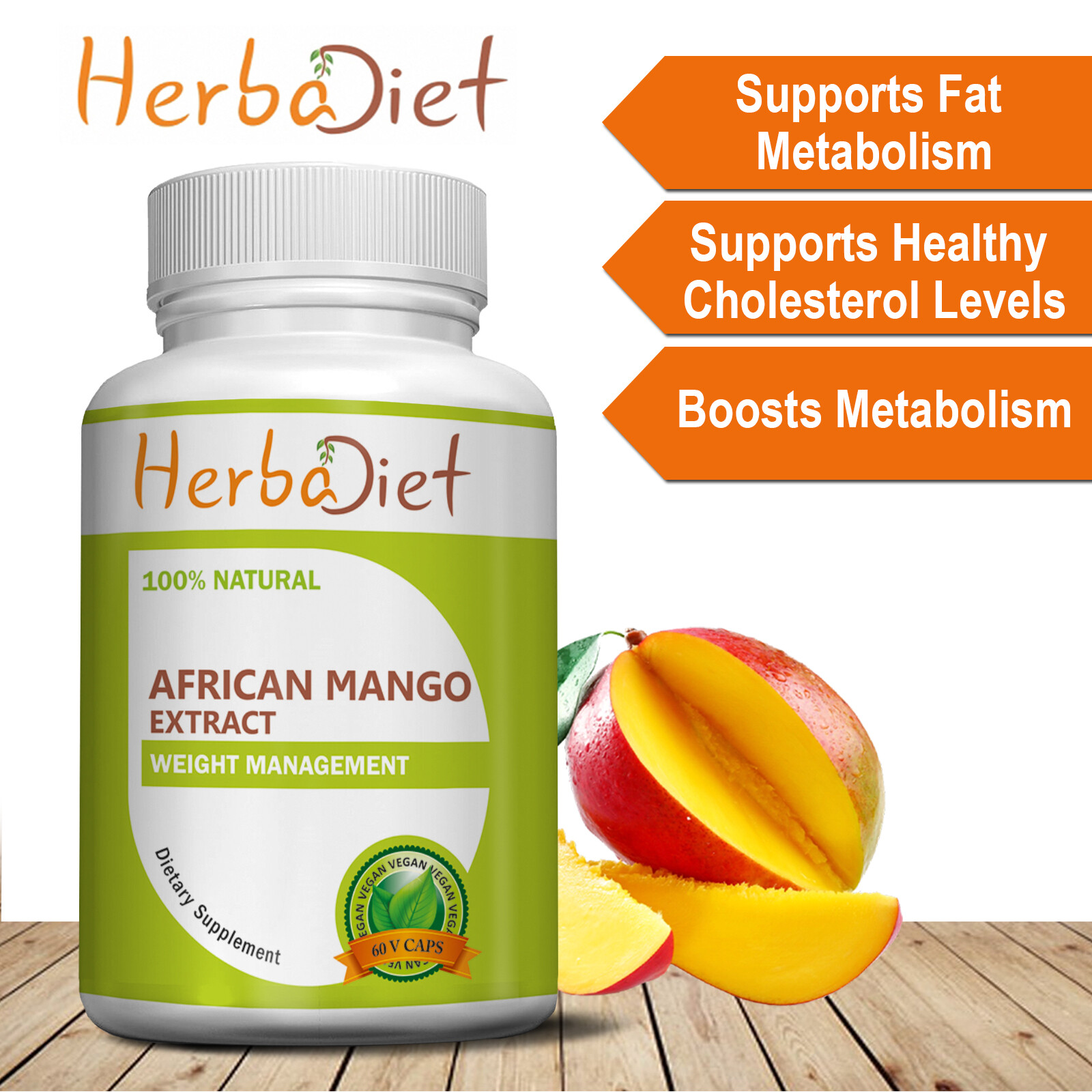 African Mango Capsules Strong Fat Burner Slimming Diet Pills / Caps ...