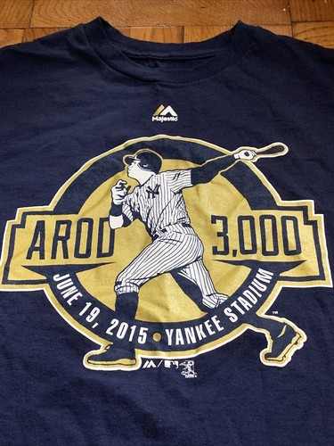 NY YANKEES ALEX RODRIGUEZ T SHIRT AROD 3000 HITS RECORD HOME RUN SIZE ...