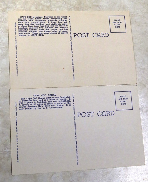 2 Vintage & Cape Cod Mass & Bourne Bridge, Canal Linen - Harrison Fisk ...