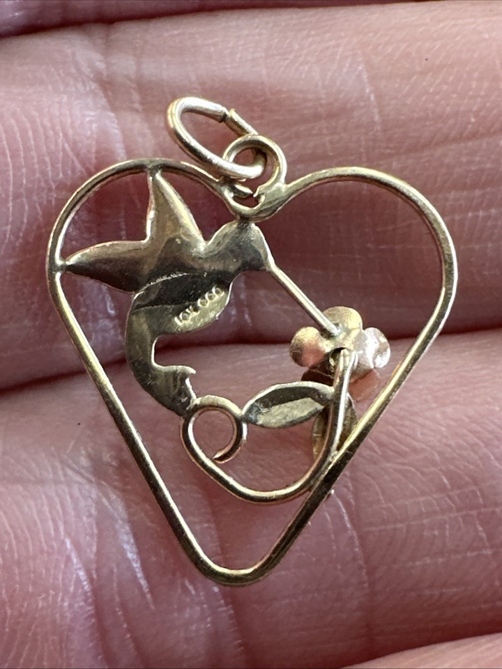 Coleman Co. 10K Black Hills Yellow Gold & Rose Gold Hummingbird Pendant ...