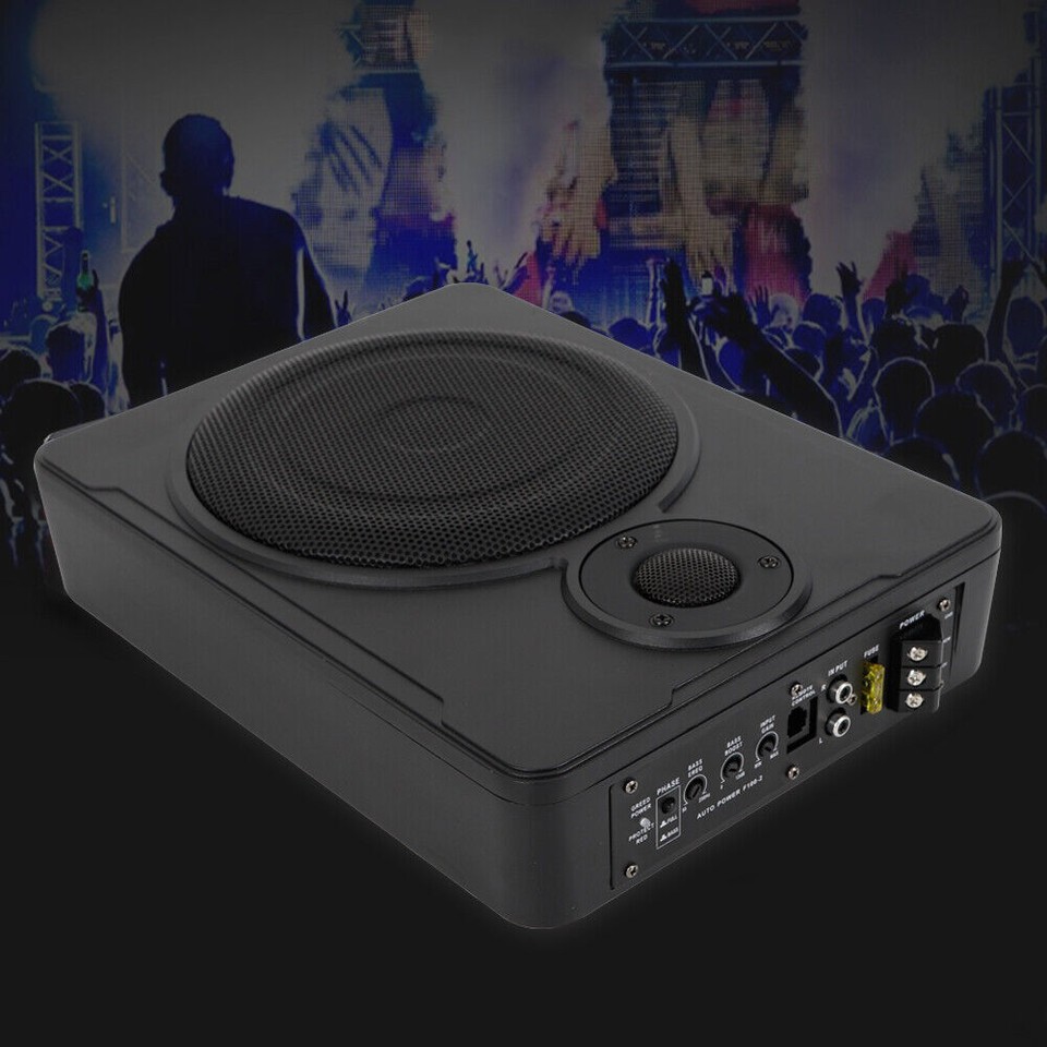 600W Slim Under-Seat Subwoofer Powered Car Truck Sub w/ Amp Kit Speaker ...
