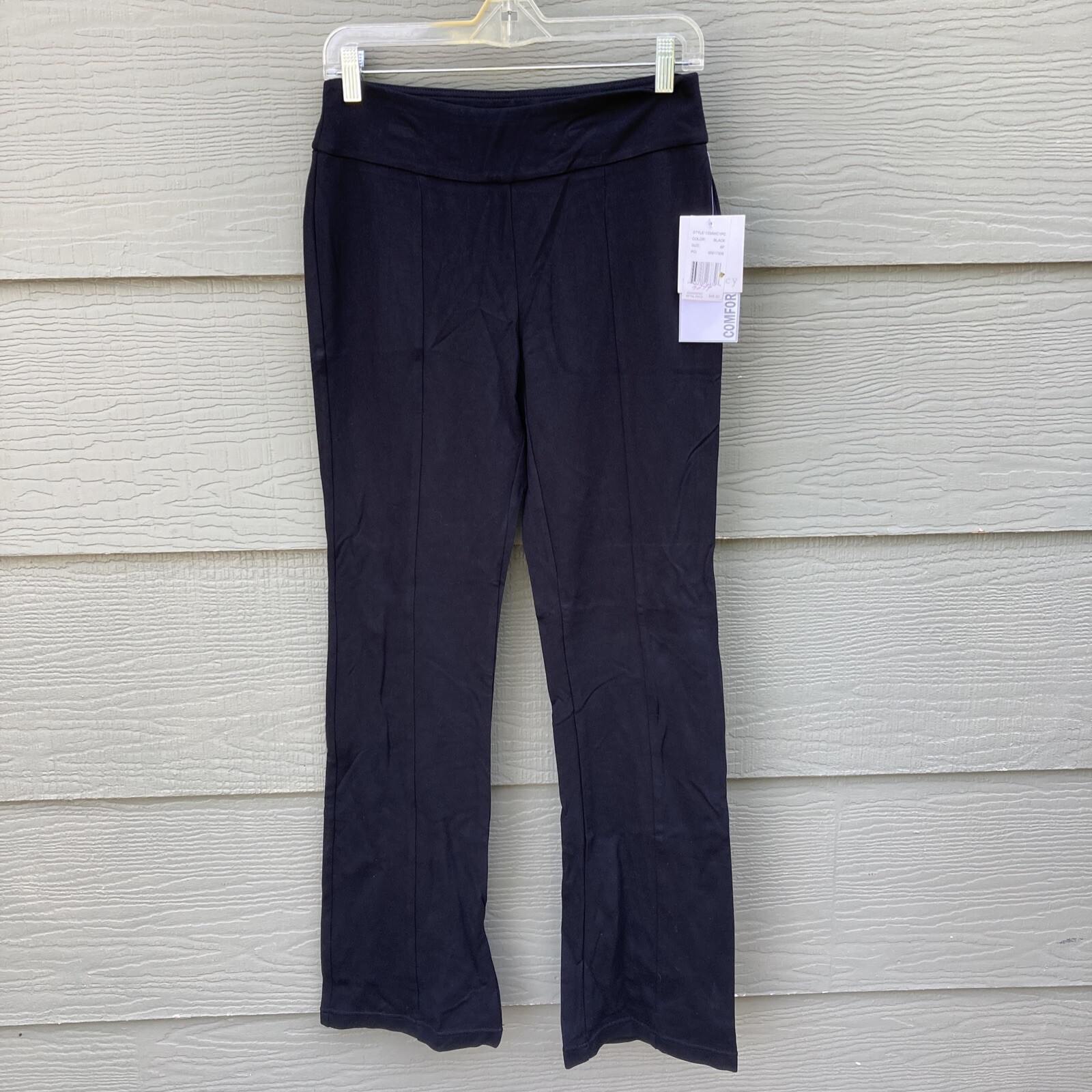 PROPHECY Stretch Pull On Pants Sz 6P Black Straight Leg Comfort Waist ...