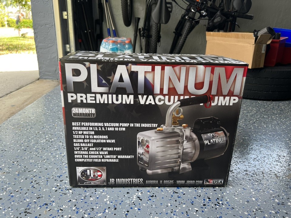 JB Industries DV-200N Platinum 7-CFM 2-Stage Vacuum Pump 1/2 HP 15 ...