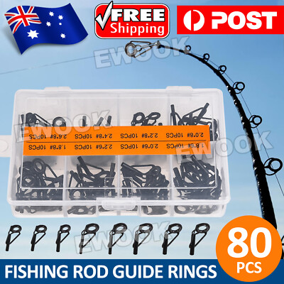 80Pcs Fishing Rod Tip Repair Kit Fishing Rod Tips Stainless Ceramic ...