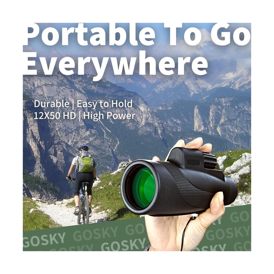 Gosky Titan 12X50 High Power Prism Monocular And Quick Smartphone gosky-titan-12x50-high-power-prism-monocular-and-quick-smartphone