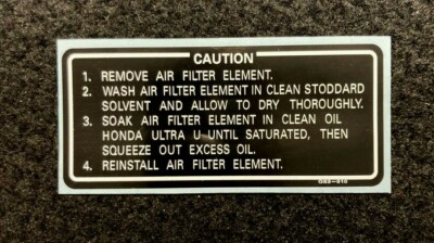 MTX80RF CAUTION AIR FILTER DECAL | eBay Australia