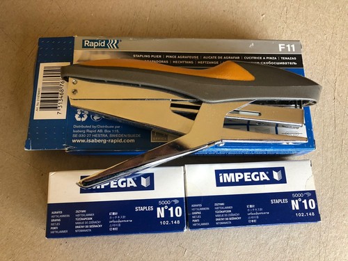 Pince Agrafeuse Rapid + 2 boites Impega N’ 10 10000 agrafes Neuve | eBay