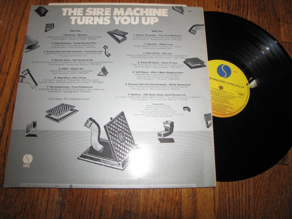 THE SIRE MACHINE TURNS YOU UP VARIOUS DEAD BOYS RAMONES DMZ - SIRE ...