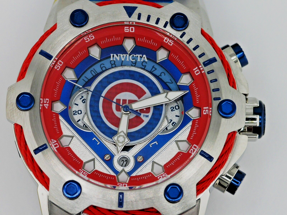 NEW INVICTA 43488 MLB BASEBAL LIMITED CHICAGO CUBS WATCH QUARTZ 51.5MM ...