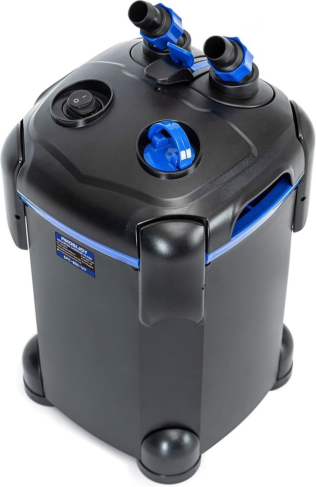 225GPH Ultra-Quiet Canister Filter for Large Fish Tanks - Crystal Clear ...