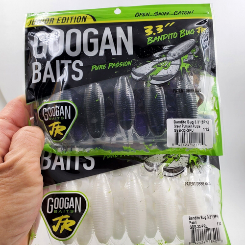 Googan Baits 3.3" Bandito Bug Jr 9 Count Pack Green Pumpkin Purple Or ...