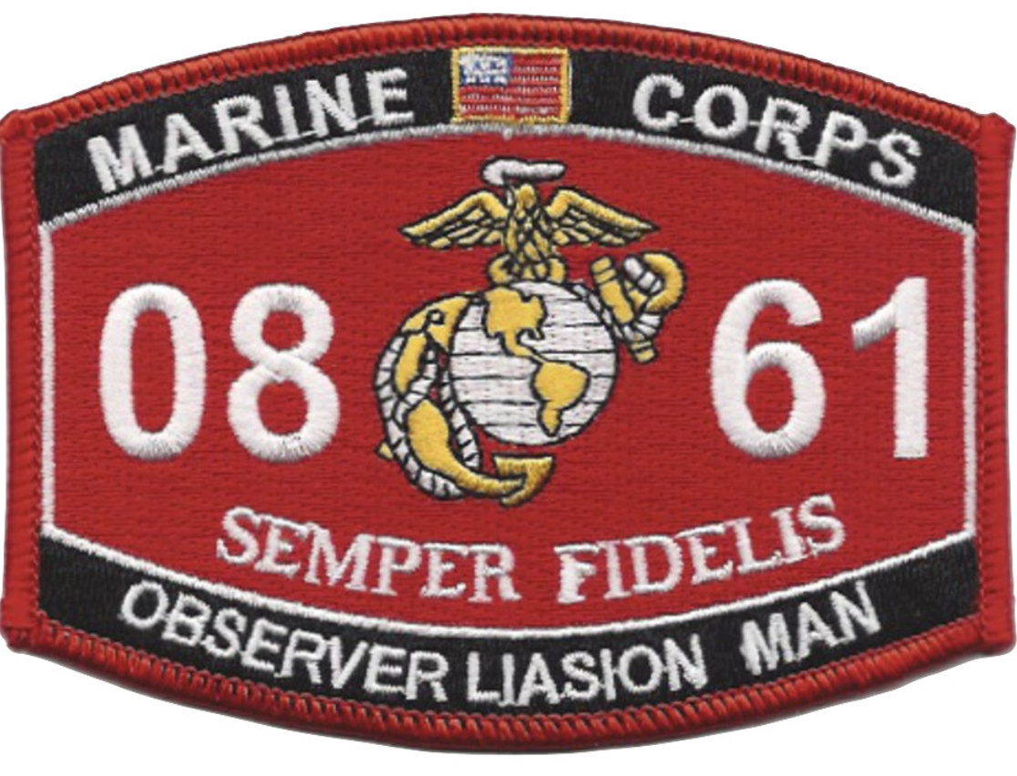 4.5" MARINE CORPS MOS 0861 OBSERVER LIASION MAN EGA EMBROIDERED PATCH ...