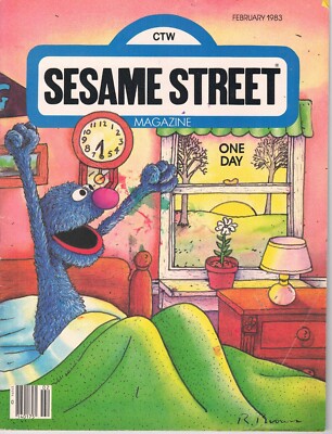 SESAME STREET MAGAZINE Grover February 1983 Vintage CTW Children's Ice ...